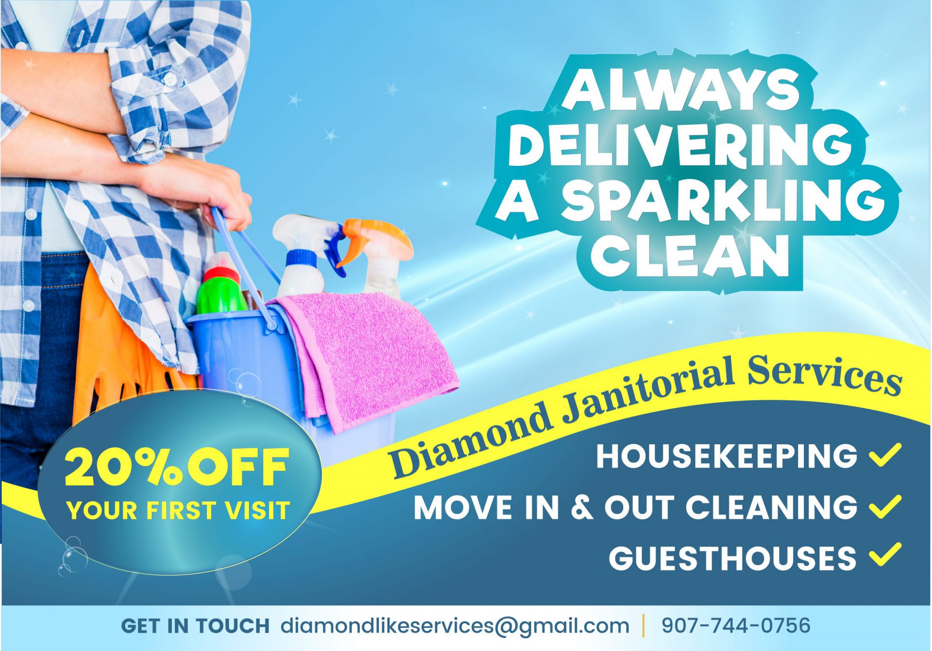 Diamond Janitorial Services promotional flyer – BrushPic